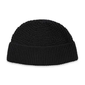 PAUL JAMES KNITWEAR Lightweight Cotton Whitby Fisherman Beanie - Black