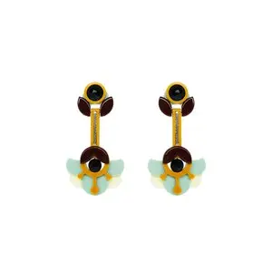 GISSA BICALHO Petunia Acrylic Pendant Earrings - Green