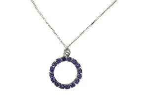 VICKISARGE The Hoop Necklace In Platinum Long - Purple