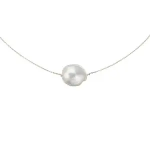 LILY & ROO Sterling Baroque Pearl Choker - Silver