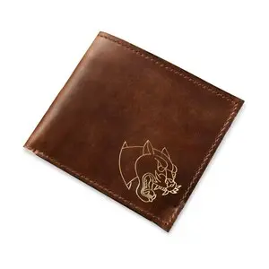 VIDA VIDA Panther Leather Card Wallet Tan - Brown