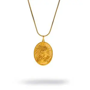 EBRU JEWELRY Warrior Goddess Medallion Necklace - Gold