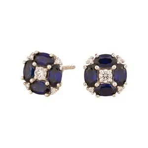JUVETTI  Pristi White Gold Earrings With Sapphire And Diamonds - Blue/white