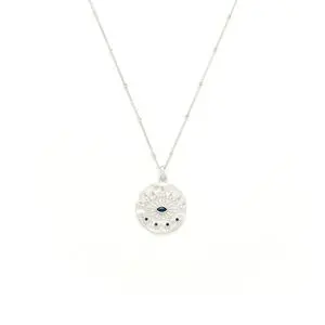 SEVEN SAINTS Evil Eye Protection Necklace - Silver
