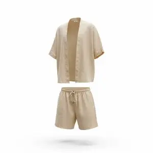 ORIGIN OF HEARTS Neutrals Vela Linen Resort Co-ord Set - Yellow