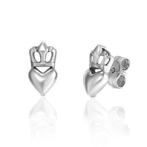 UNALOE Sterling Crown And Heart Earrings - Silver