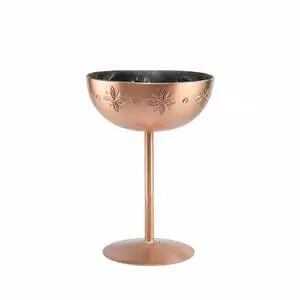 ANATOLIACRAFT Hand-engraved Solid Copper Cocktail Goblet - Brown