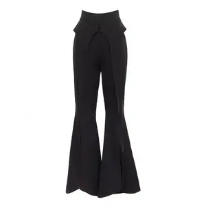 JULIA ALLERT Flared Trousers With Hip Panels And Front Slits