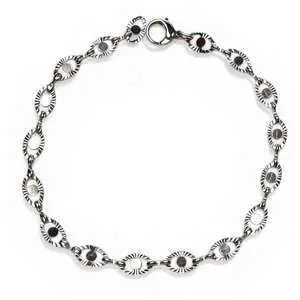 JAGGED HALO JEWELRY Festival Evil Eye Link Chain Anklet - Silver