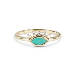 ZOHREH Amazonite And Lab Grown Diamond Eye Ring - Green