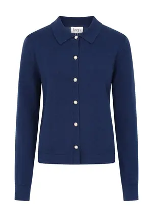 LOOP CASHMERE Knitted Shirt - Blue