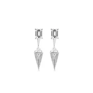 SALLY SKOUFIS Urge Diamond Drop Earrings - Silver