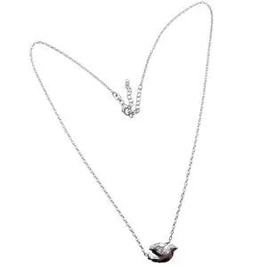 AMY DELSON JEWELRY Sterling Silver Dove Necklace With White Topaz - Silver/white
