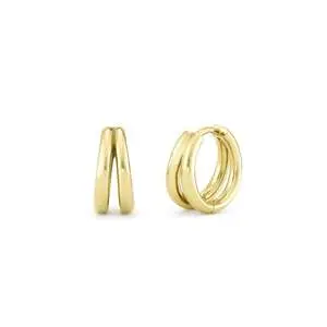 DINNY HALL Signature Duo Mini Huggie Hoop Earrings - Gold/yellow