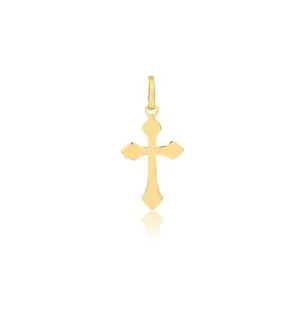 SOLIO JEWELLERY 18k Solid Gold Cross Pendant - Gold/yellow