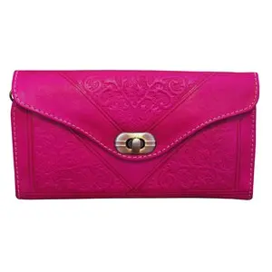 BERBER LEATHER Leather Tri-fold Purse - Pink