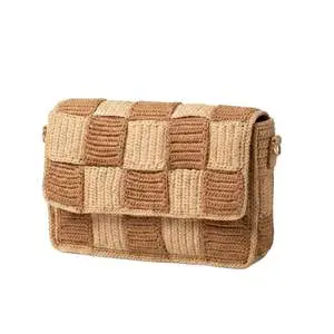 ZANATANY CONCEPTS Braided Raffia Shoulder Bag - Brown