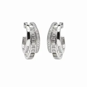 NATIVE GEM Triple Threat Huggie Earrings - Silver