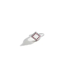 RRAINE JEWELRY Classic Ruby Signet Ring - Silver