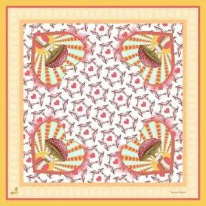 Henelle Gold / Red / Yellow Venice Beach Silk Scarf - Gold/red/yellow