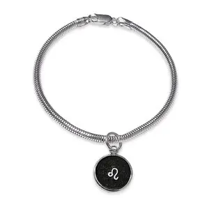 N'DAMUS LONDON Leo Zodiac Astrolab Leather & Sterling Bracelet - Silver