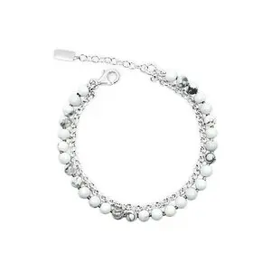 LUTIRO Chain With Howlite Bracelet - Silver