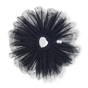 KATHY C VANG Blossom Dotted Tulle Scrunchie - Black