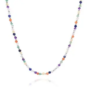 NELLOU JEWELLERY Chakra Gemstone Necklace - Silver