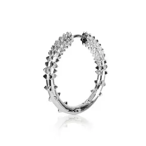 KASUN LONDON Studded Hoop Earrings - Silver