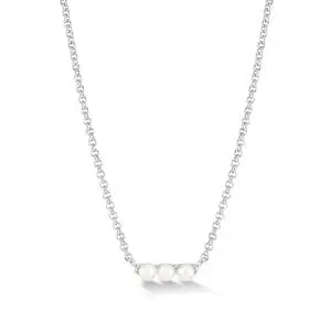 DOWER & HALL Sterling Triple Pearl Row Pendant - Silver