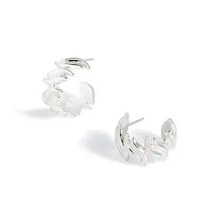 POTOSKA Maxi Claw Hoop Earrings - Silver