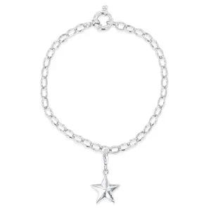 TRUE ROCKS Mini Star Charm Belcher Bracelet - Silver