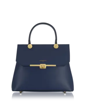 LE PARMENTIER Atlanta Top Handle Satchel Bag - Blue