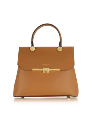 LE PARMENTIER Atlanta Top Handle Satchel Bag Brown