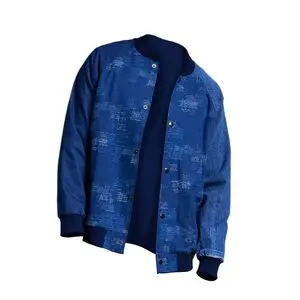 STORY WEAR Patchwork Denim Baseball Jacket