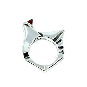 TG-JEWELLERY BY TAMARA GERVASIO Pyramid Sterling Silver Ring With Garnet - Silver/red