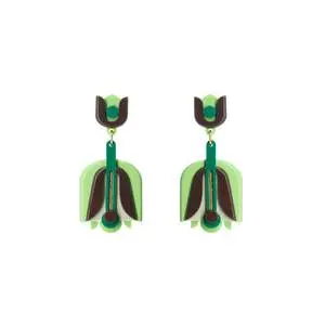 GISSA BICALHO Nimphea Pendant Earrings - Green