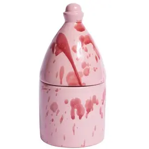 CAROLA FRA I TRULLI Trullo Candle Holder With Wild Rose Scented Soy Wax Candle - Pink