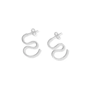 FV JEWELLERY Sterling Squiggle Stud Earrings - Silver
