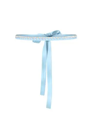 TIA DORRAINE Crystal-embellished Tie Belt - Blue