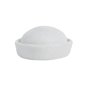 LONDON ATELIER BYPRODUCT Straw Pillbox Hat - White