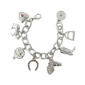 LINDSAY NICHOLAS NEW YORK Fire Horse Charm Bracelet - Silver
