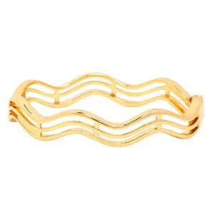 UCHI & SOTO Nami Wave Lines Bangle - Gold