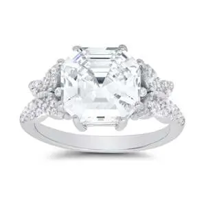 KYLIE HARPER Asscher Cut Butterfly Ring - Silver