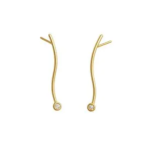 LILY FLO JEWELLERY Light Line Arc Diamond Earrings