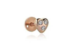 REIS JEWELLERY Heart Diamond Tragus - Gold