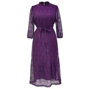 SMART AND JOY Fit-and-flare Lace Midi Dress