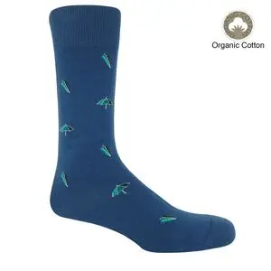 PEPER HAROW - MADE IN ENGLAND Umbrella Patterned Socks - Blue