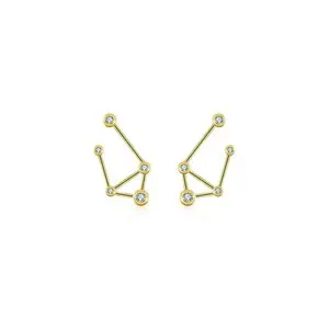 GENEVIEVE COLLECTION Genevieve Collection Libra Zodiac Diamond Earrings Gold