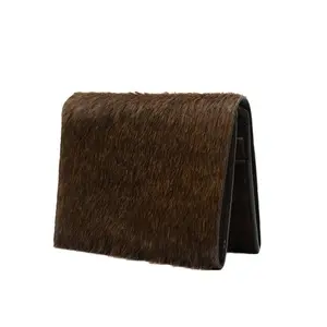 GODI. Handmade Cow Hair-on-hide Bifold Wallet – Minimal Leather Wallet - Brown
